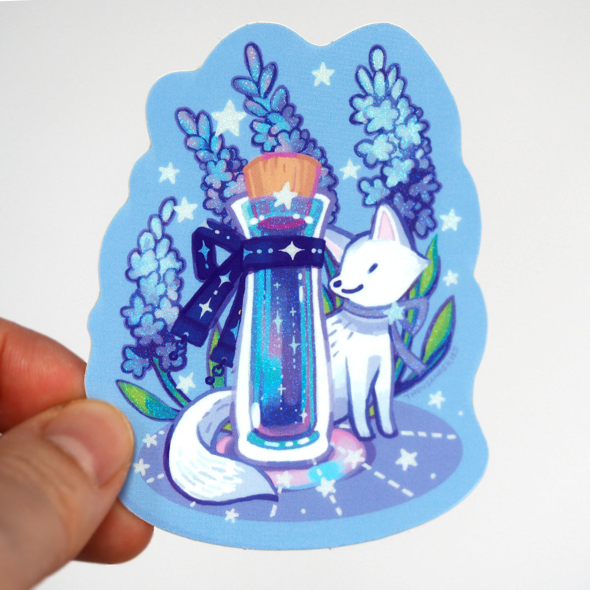 Potion Holographic Vinyl Sticker - Icy Lavender and a Fox – Shana Logic