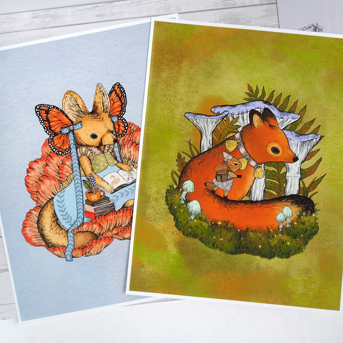 Forest Friends (Fox & Chipmunk) - 8.5 x 11 Archival Print – Shana Logic